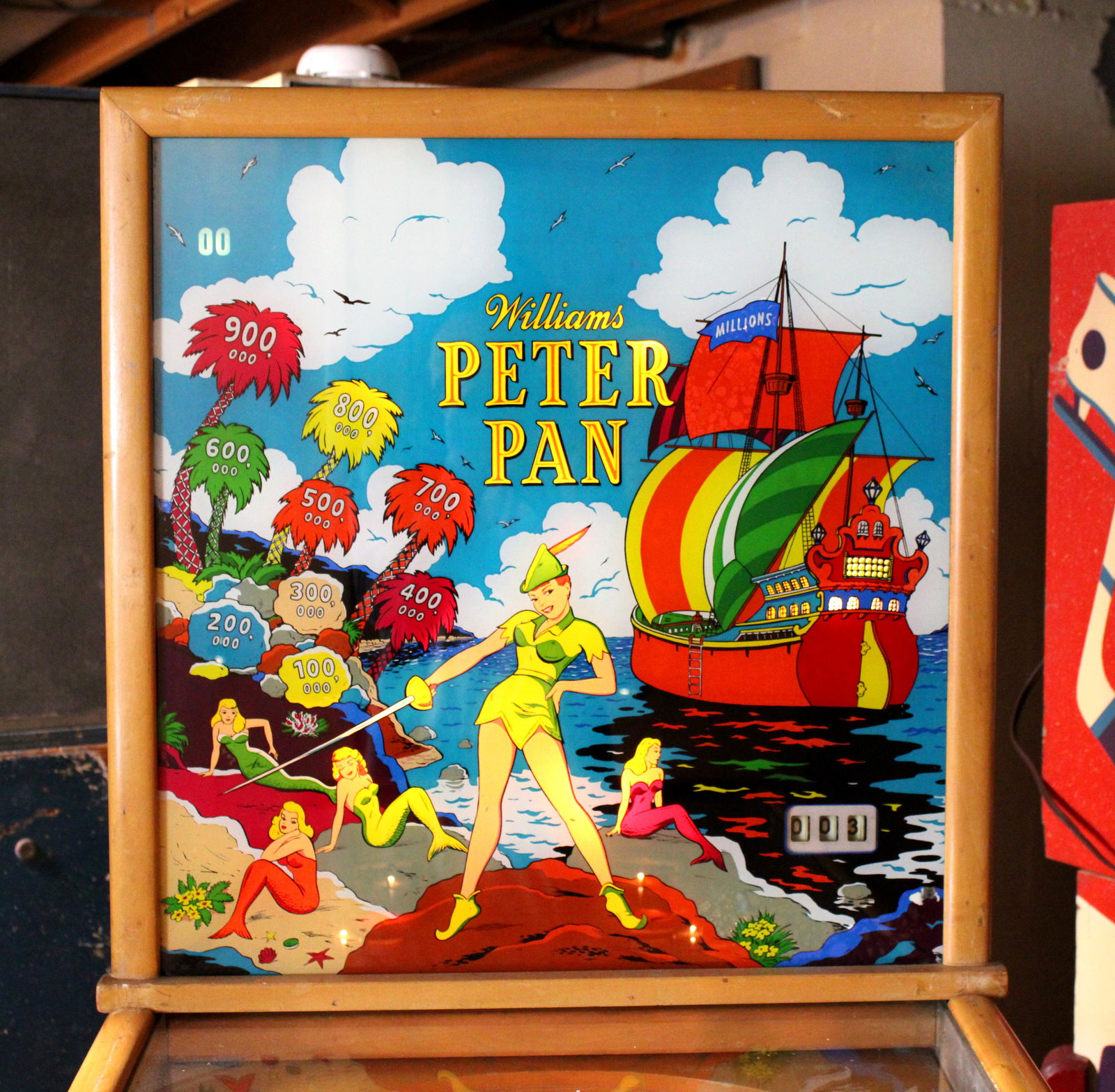 Williams Peter Pan Woodrail Pinball Machine, 1955 Auction