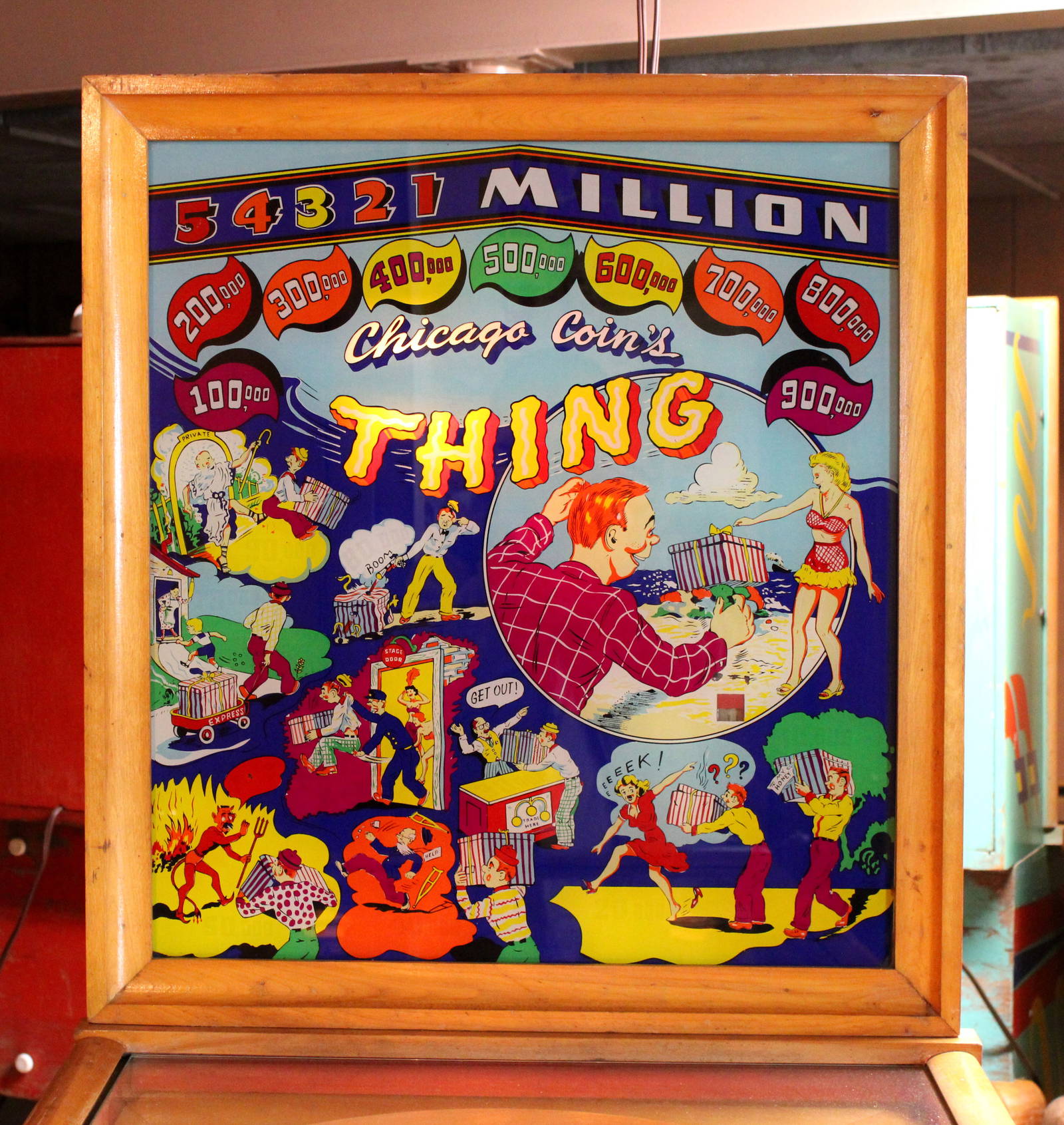 Chicago Coin Thing Woodrail Pinball Machine, 1951 Auction