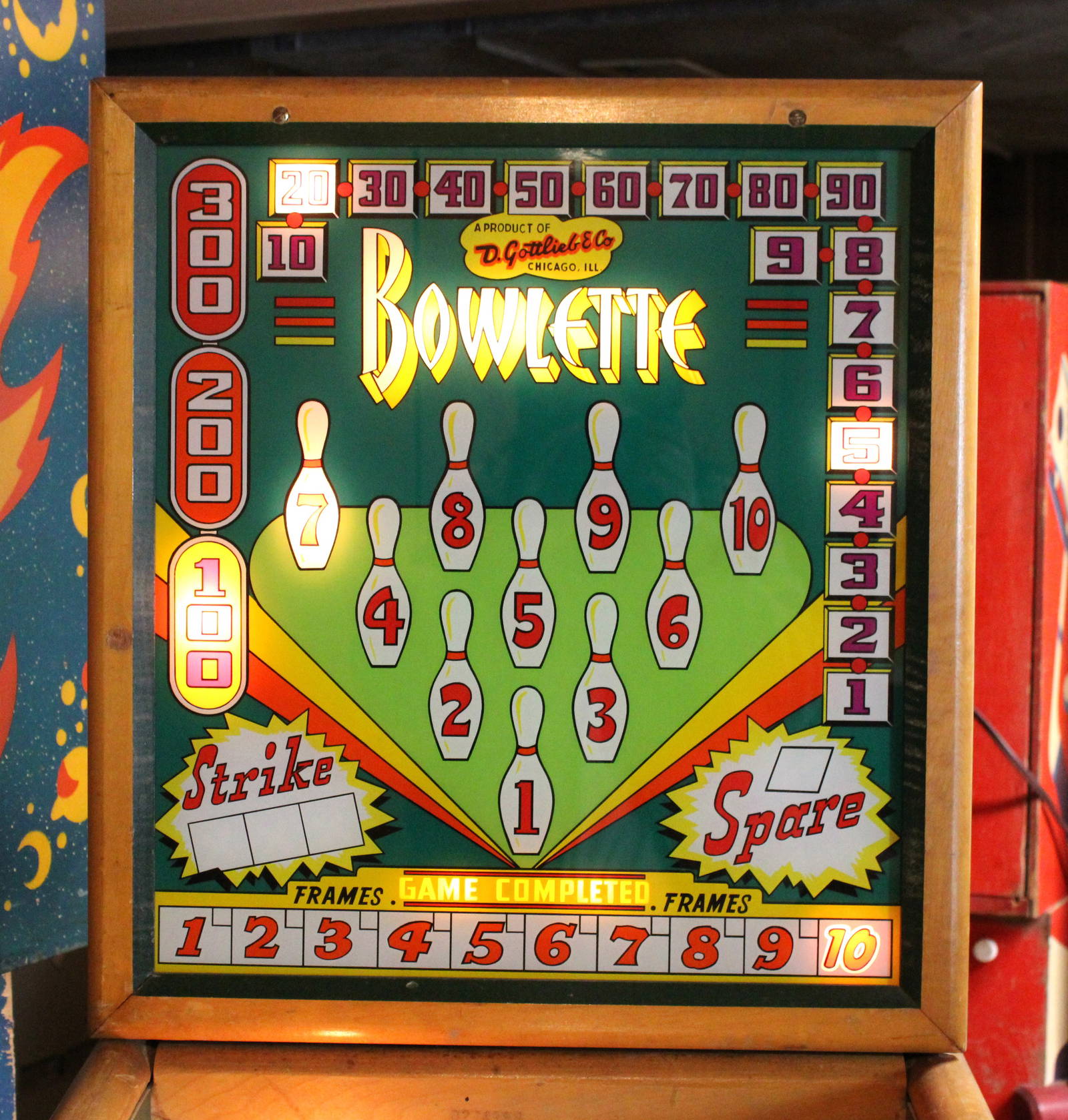 Gottlieb Bowlette Bowling Woodrail Pinball Machine, 1950 Auction