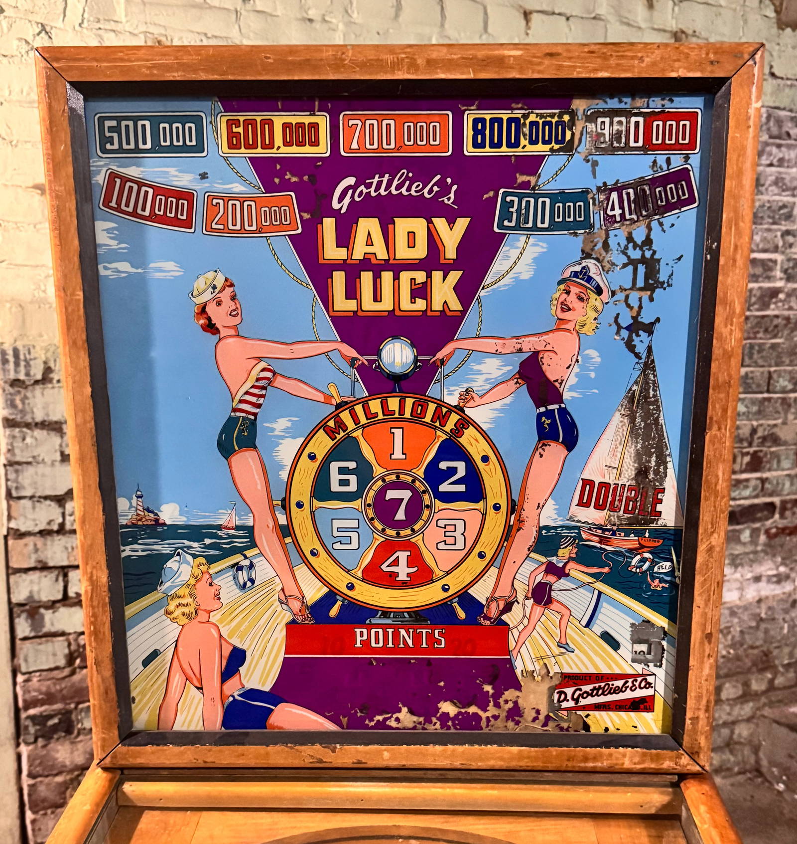 Gottlieb Lady Luck Woodrail Pinball Machine, 1954 Auction
