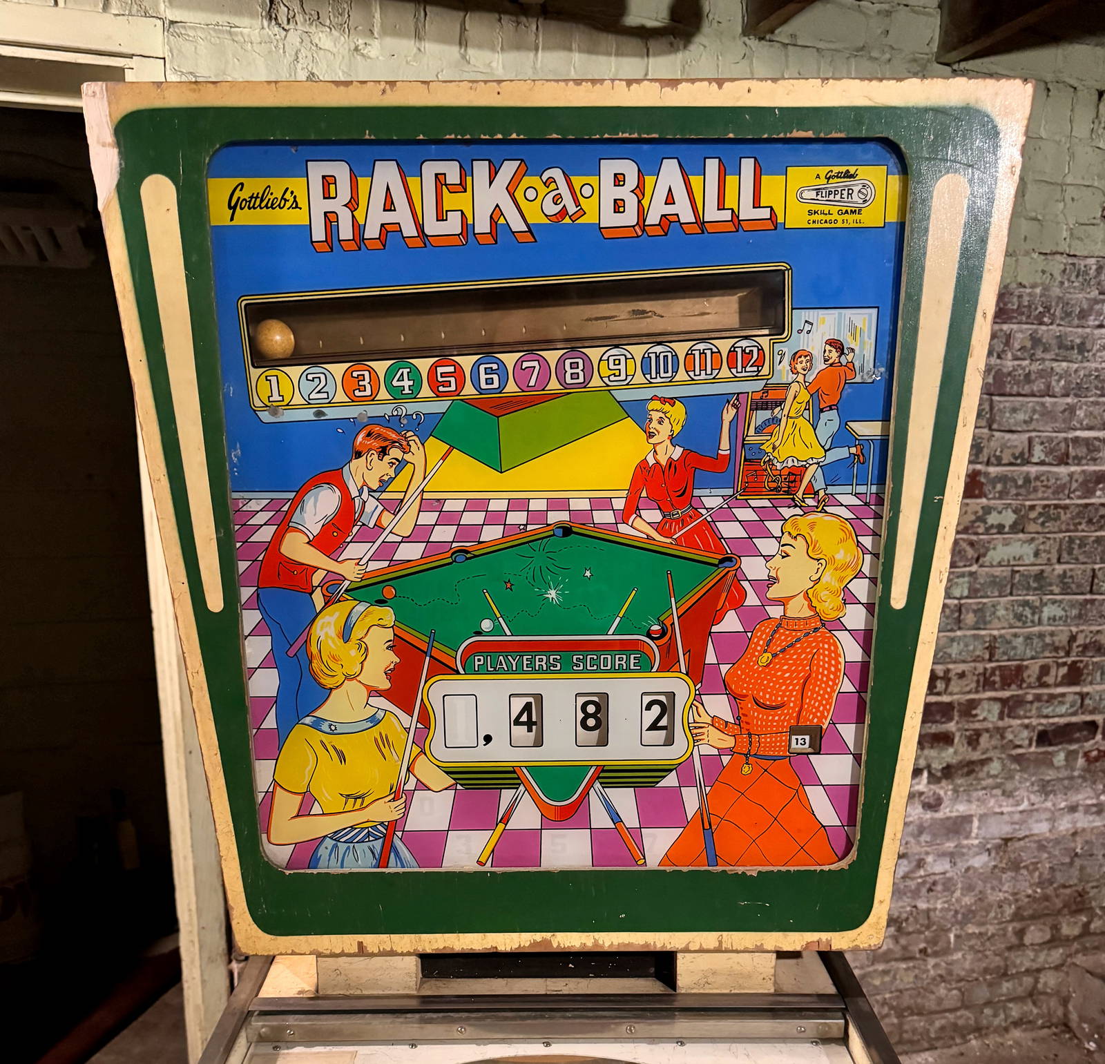 Gottlieb Rack-a-ball Wedgehead Pinball Machine, 1962 Auction