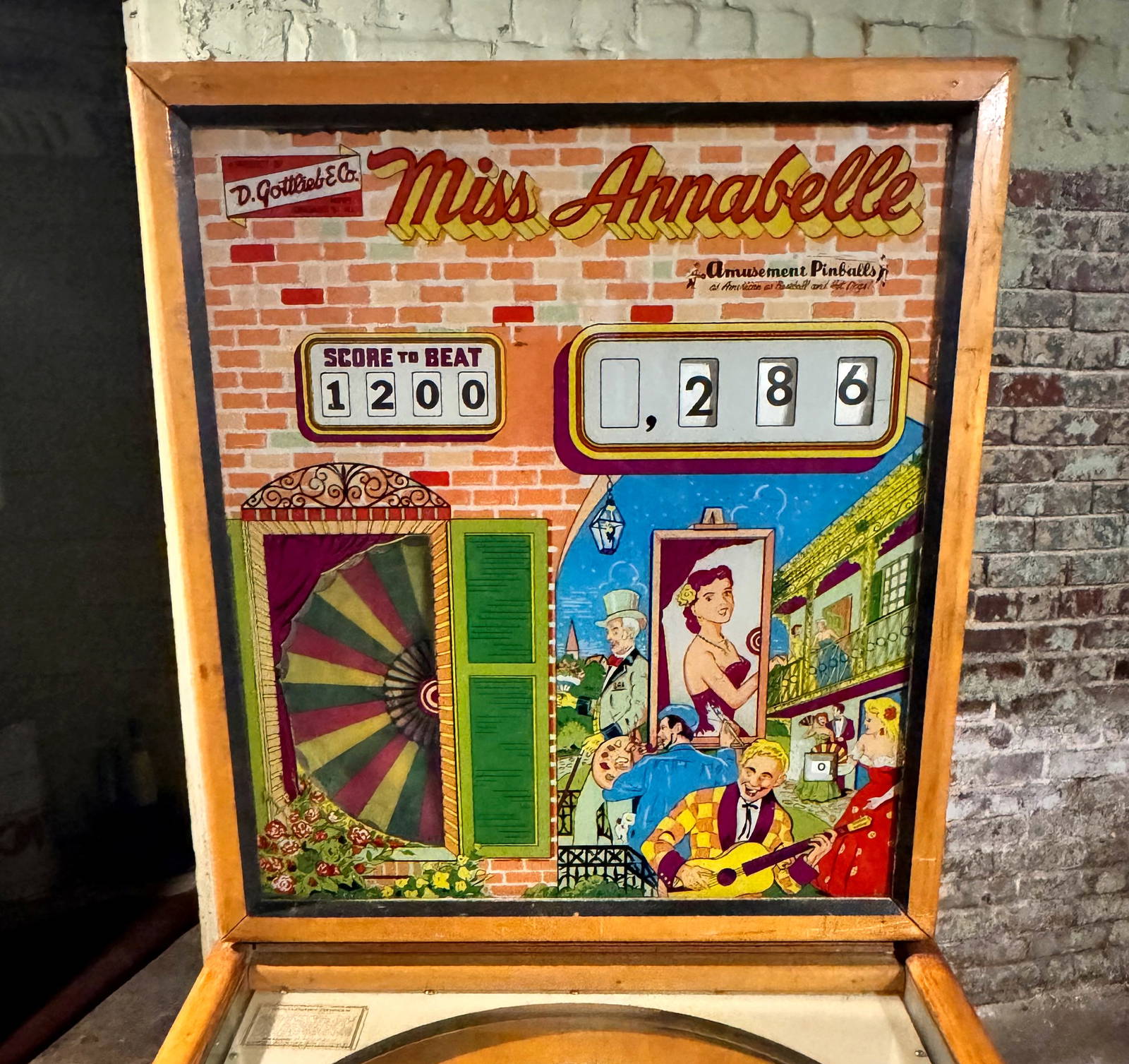 Gottlieb Miss Annabelle Woodrail Pinball Machine, Animated Backglass ...