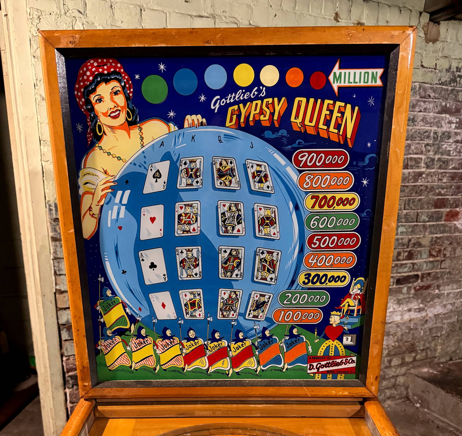 Gottlieb Gypsy Queen Woodrail Pinball Machine, 1955 Auction