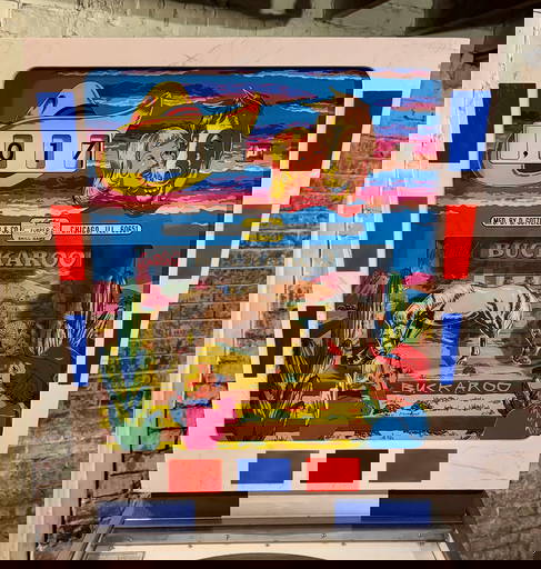 Gottlieb Buckaroo Pinball Machine, Animated Backglass, 1965