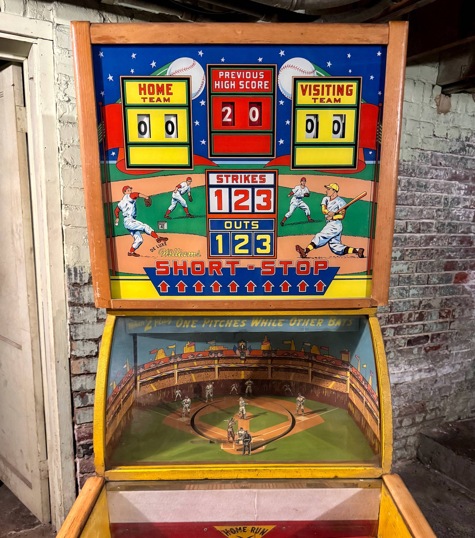 Williams Short Stop Coin Operated Baseball Pinball Machine, 1958 Auction
