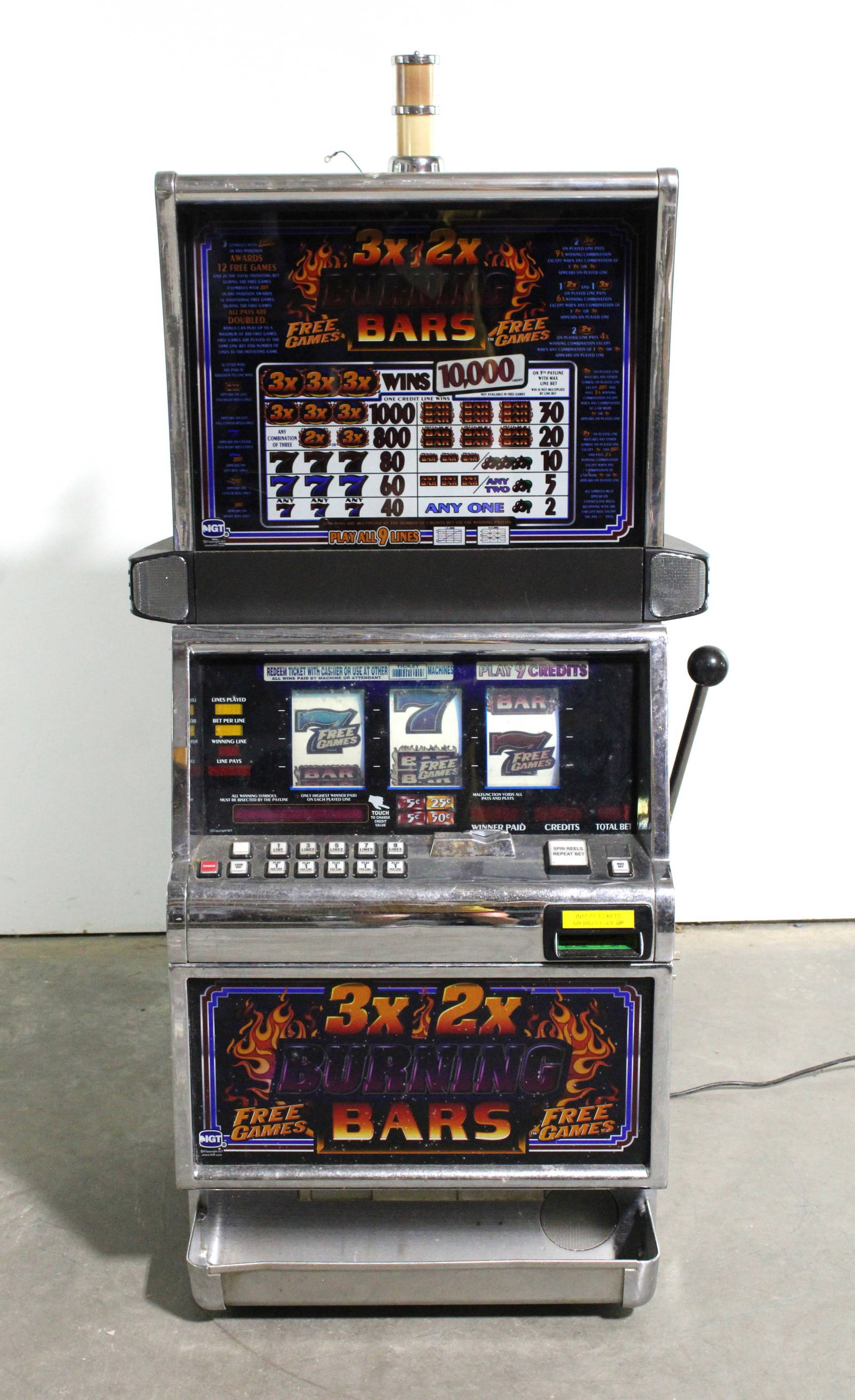 Igt Burning Bars Slot Machine Auction