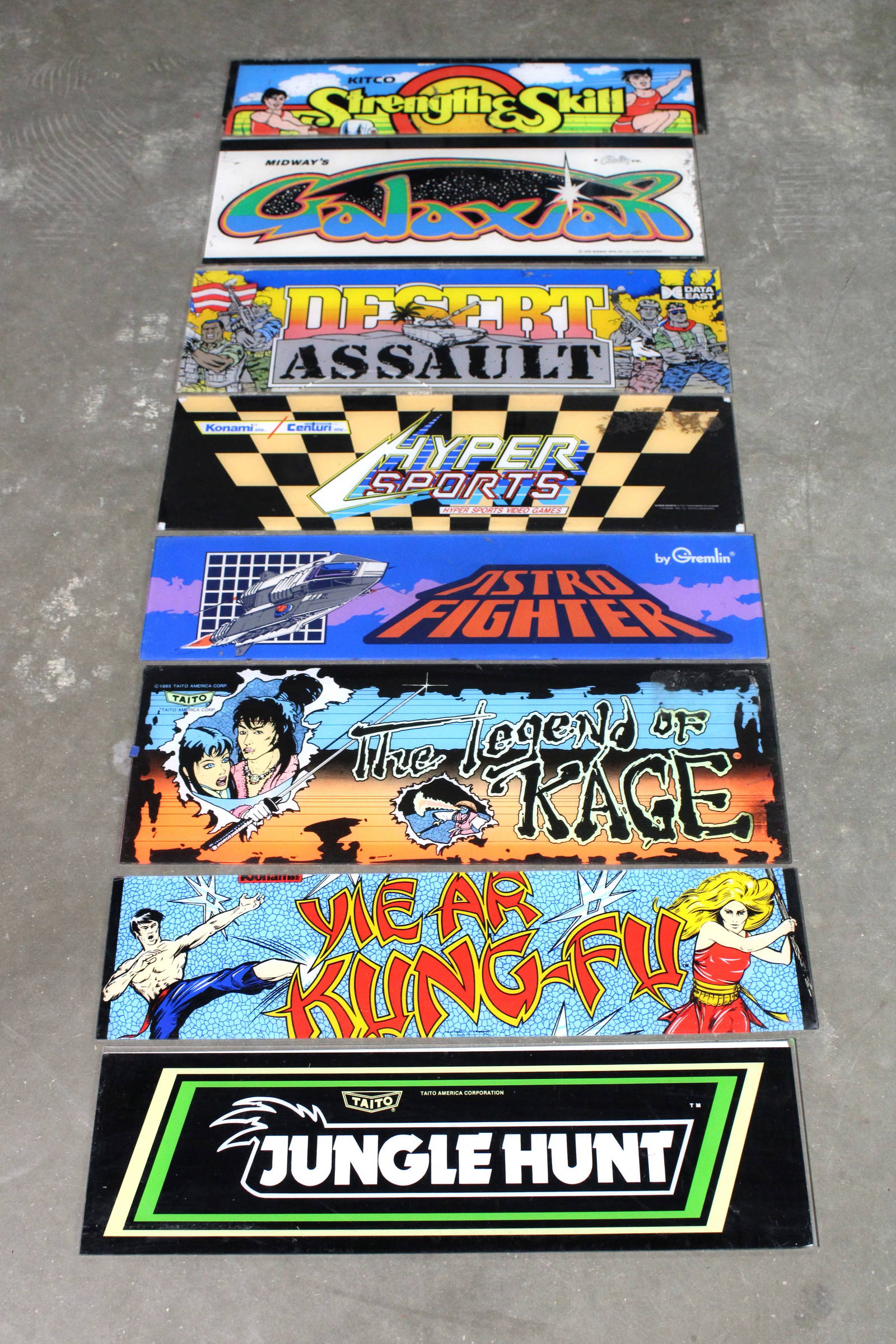 Arcade Headers Incl. Galaxian, Hyper Sports And Astro Fighter Auction