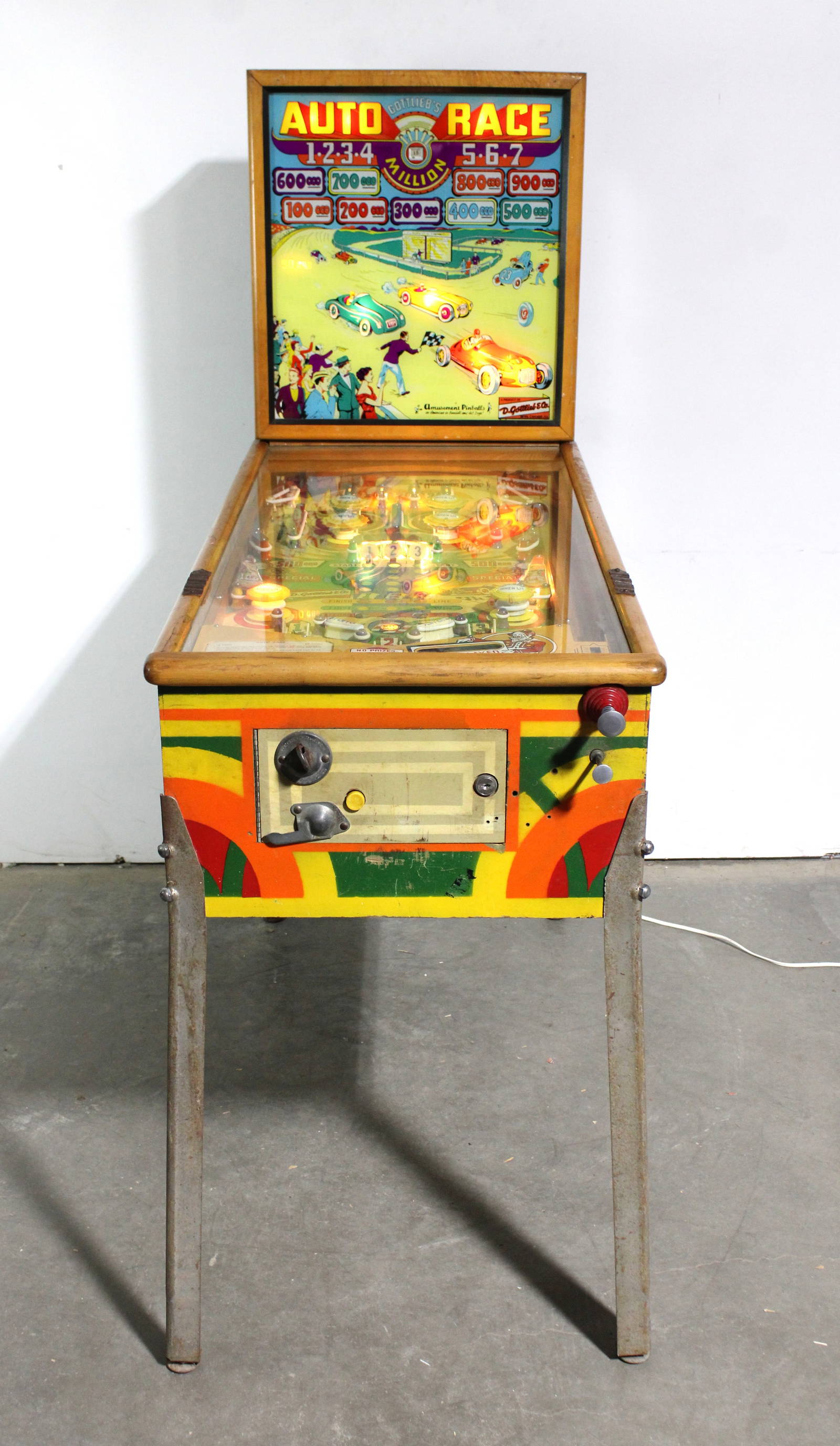 Gottlieb Auto Race Woodrail Pinball Machine Auction
