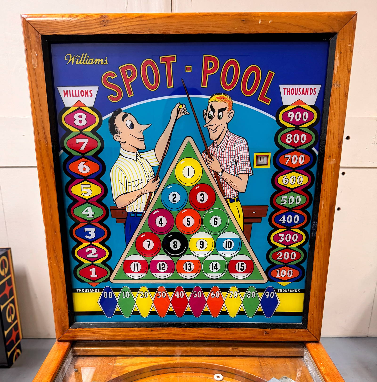 Williams Spot Pool Woodrail Pinball Machine, 1959 Auction