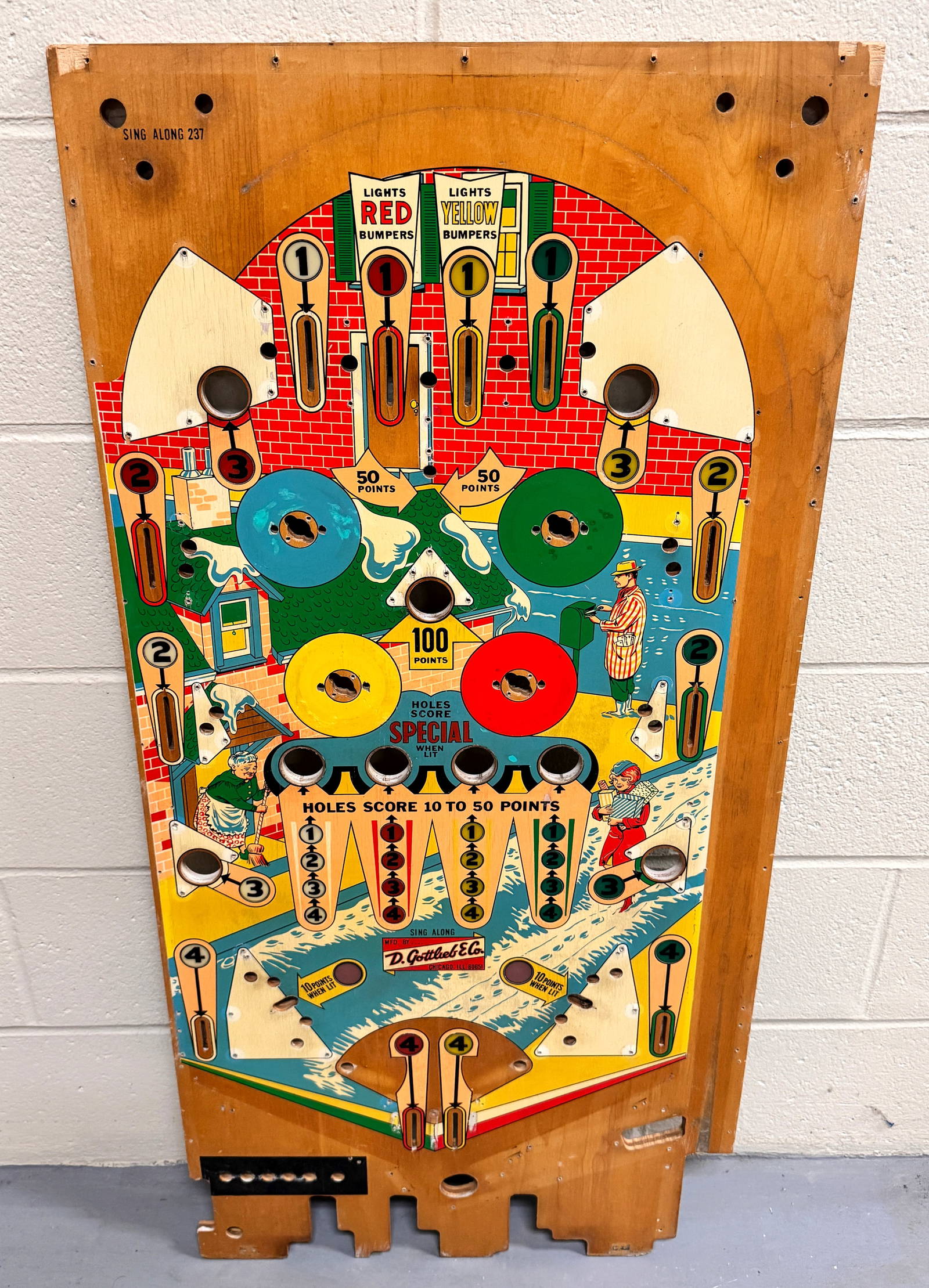 Gottlieb Sing Along Pinball Playfield Auction