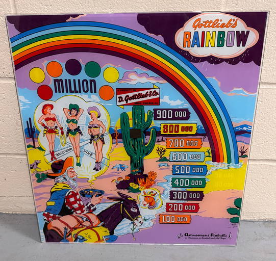 Gottlieb Rainbow Pinball Backglass