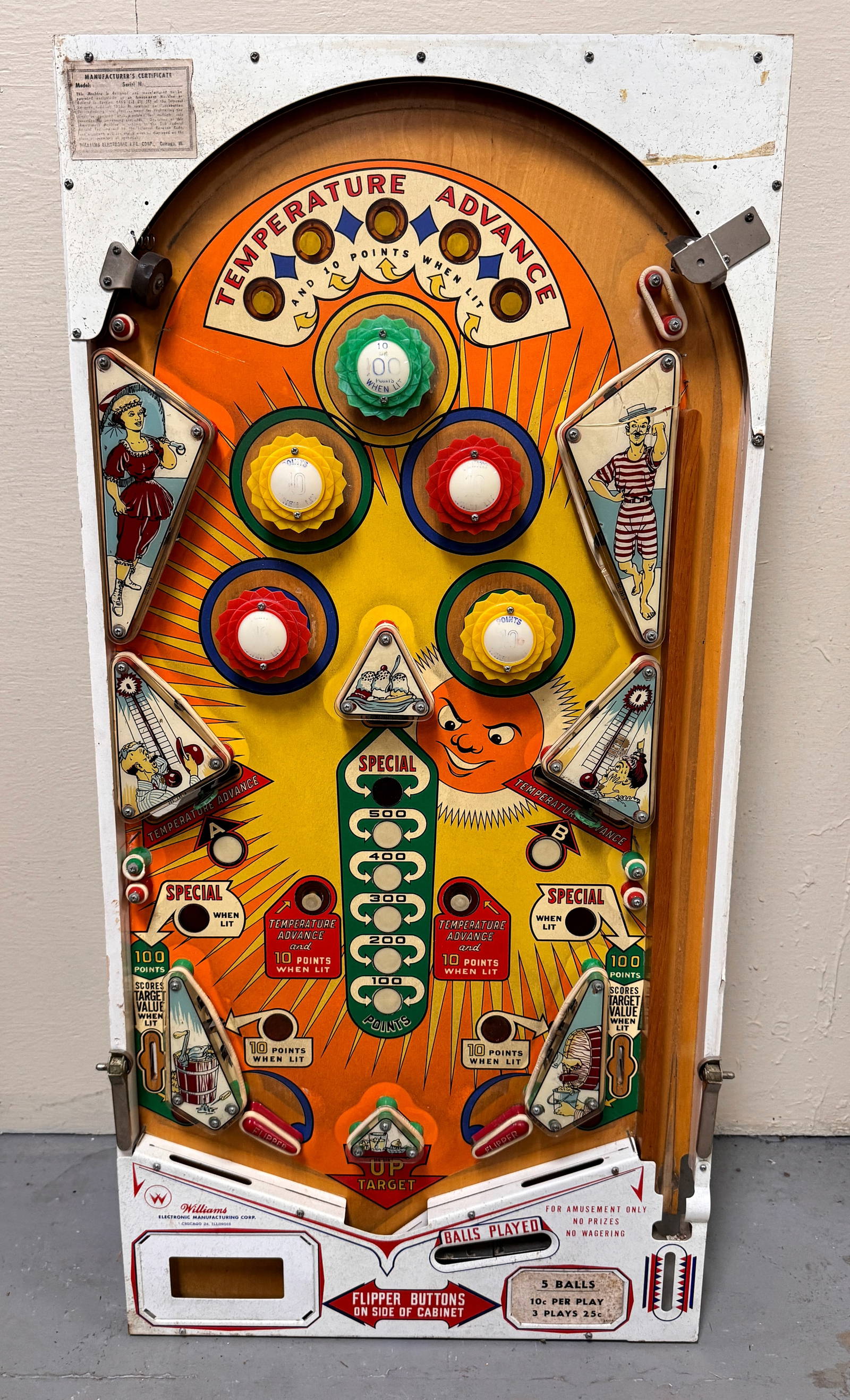 Williams Heat Wave Populated Pinball Playfield Auction