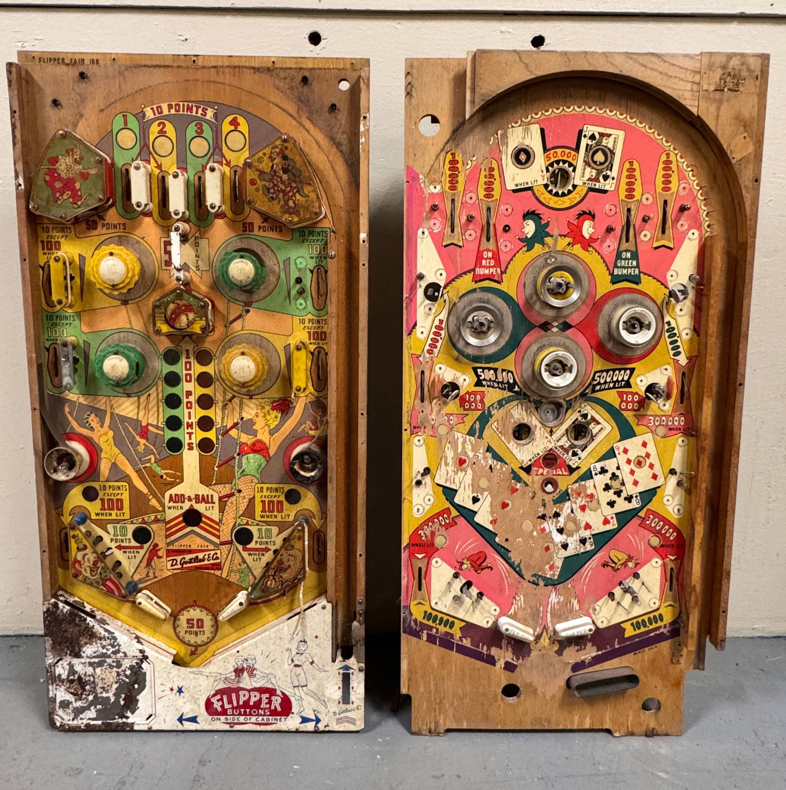 Flipper Fair And Black Jack Populated Pinball Playfields Auction