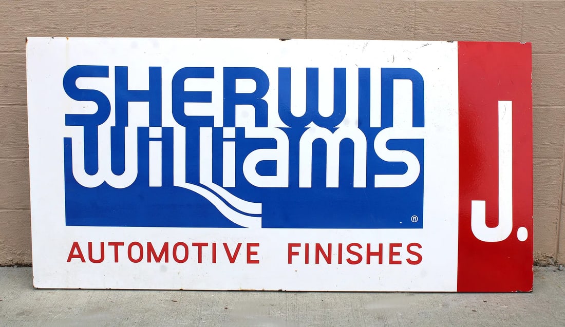 Sherwin Williams Automotive Finishes Porcelain Sign Auction