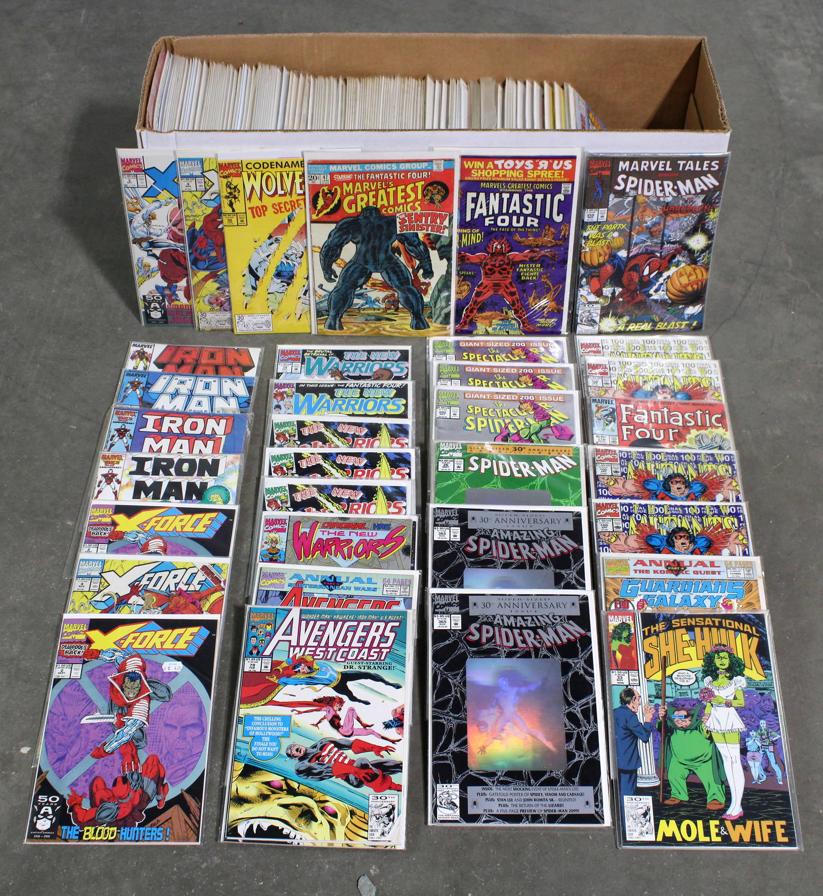 Marvel Comic Books Incl. Fantastic Four, X-force And Spiderman ...