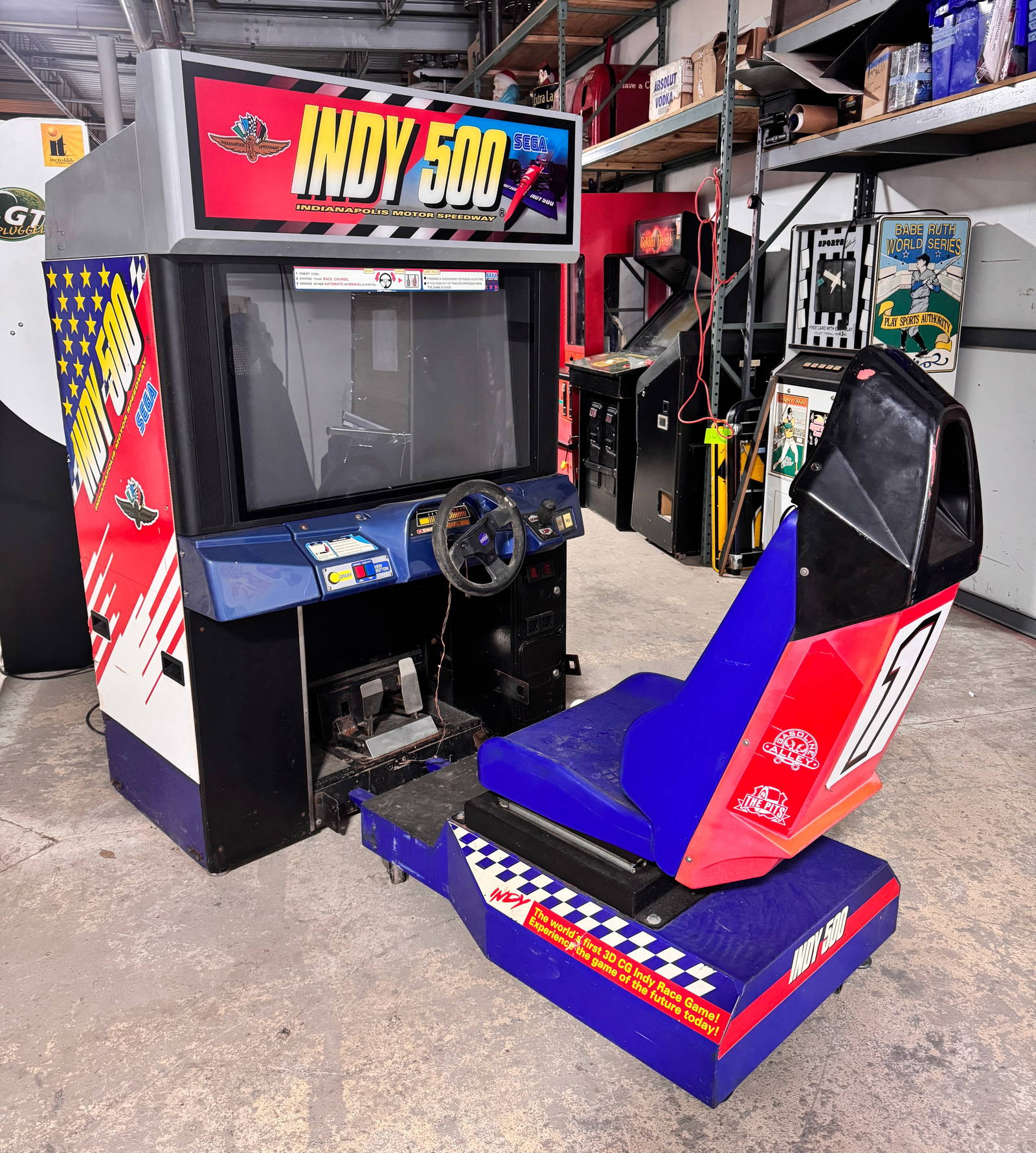 Indy 500 Sit Down Racing Arcade Game Auction