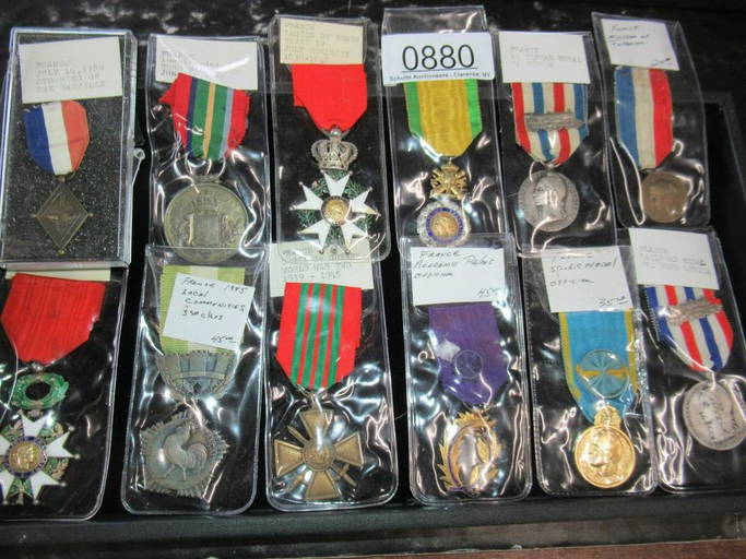 12 French Military And Other Medals