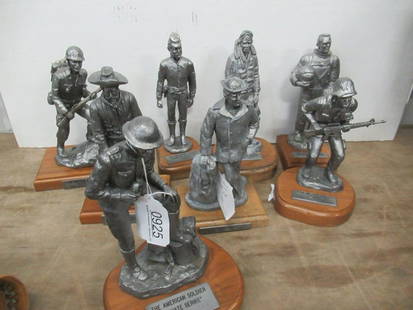 Rare Michael Ricker Complete "park City Carousel", With Pewter Figures