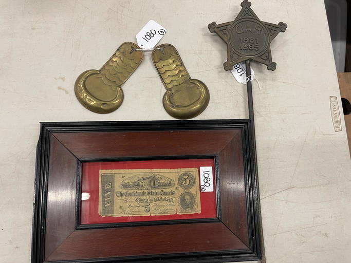 Gar Grave Marker, Brass Shoulder Boards, Etc