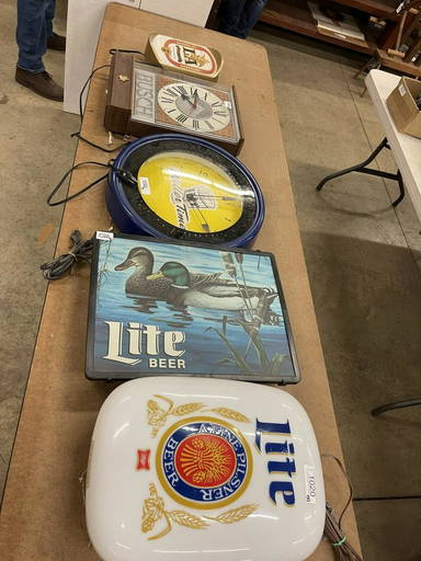 Miller Lite Signs, Clocks, Etc