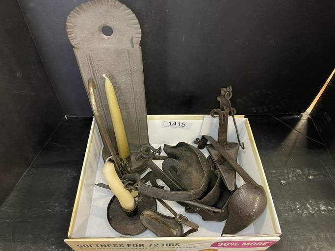 Group of Iron Betty Lamps & Candle Holders (#1415) on Mar 05, 2022 ...