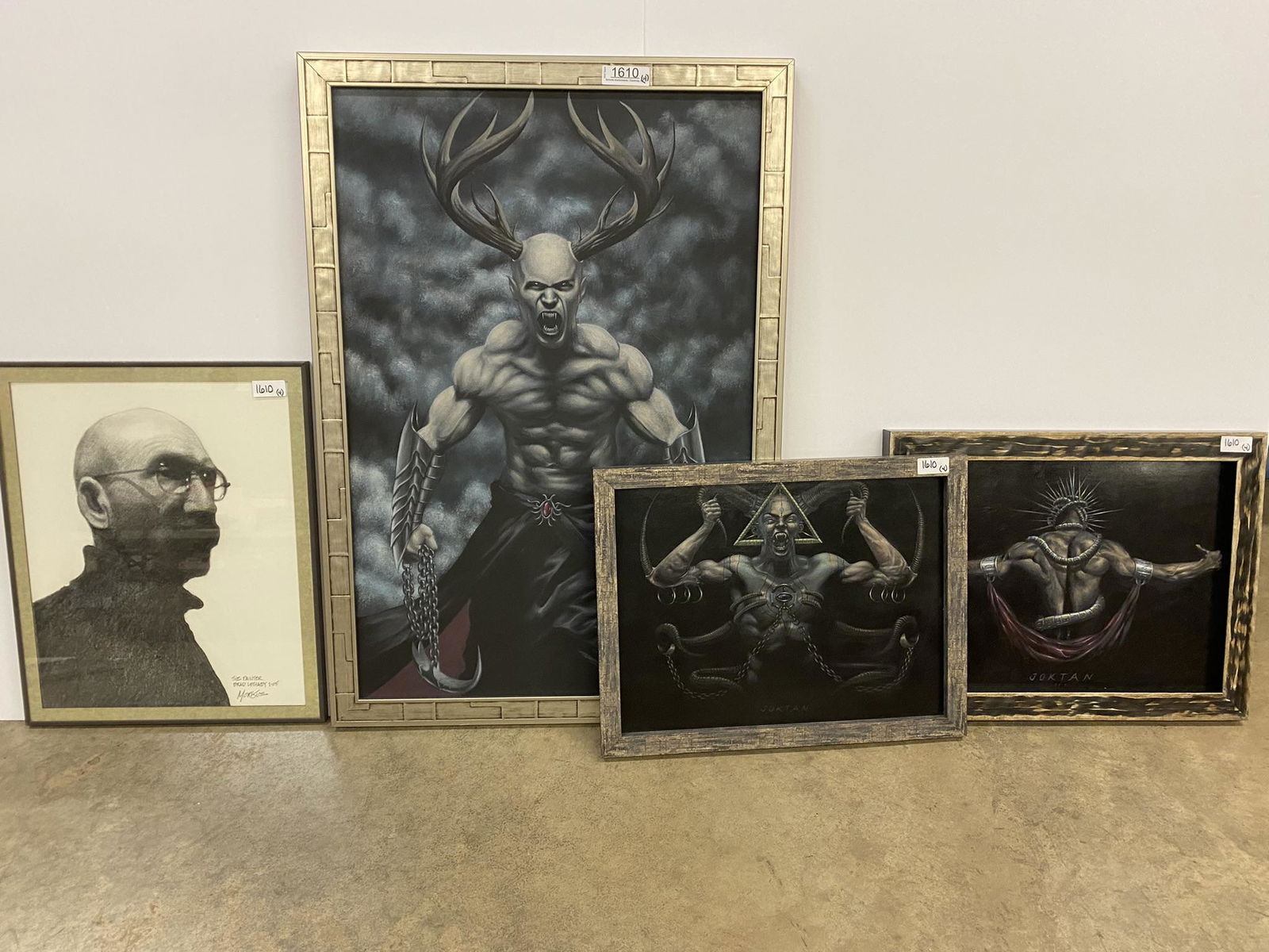 3 Joktan Faulk Oil Paintings & Morisue Drawing