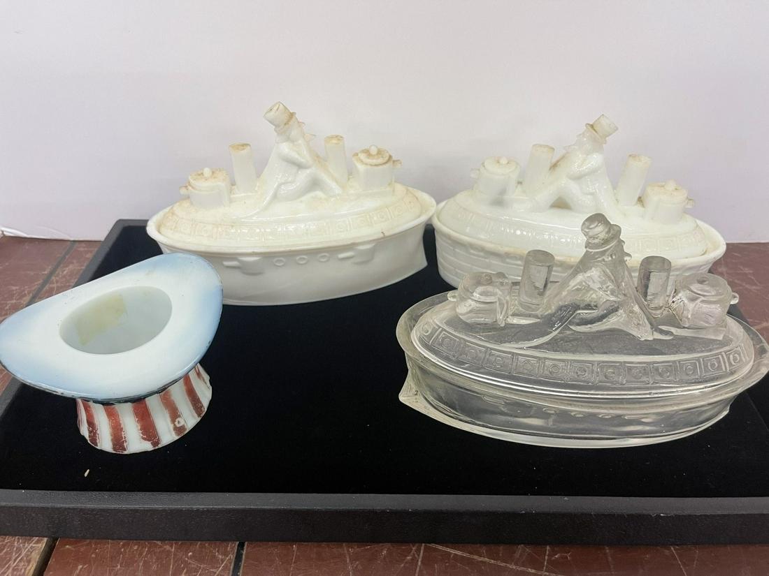 3 Uncle Sam Ship Candy Containers & Top Hat - Jun 17, 2022 | Schultz ...