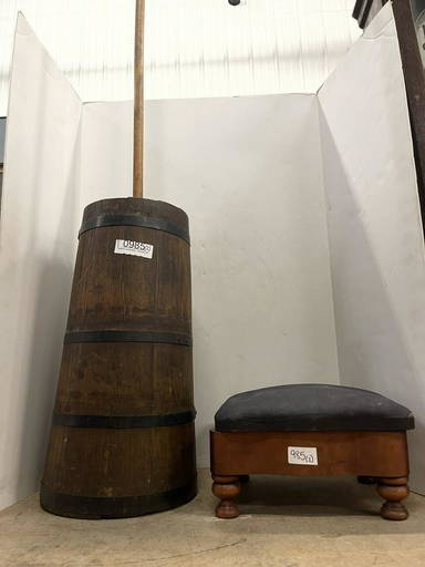 Butter Churn & Victorian Foot Stool (#0985) on Aug 19, 2022 | Schultz ...
