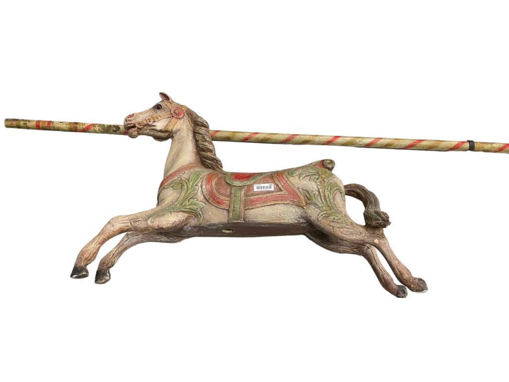 Plaster Cast Carousel Horse w/ Wood Pole - Mar 10, 2023 | Schultz ...