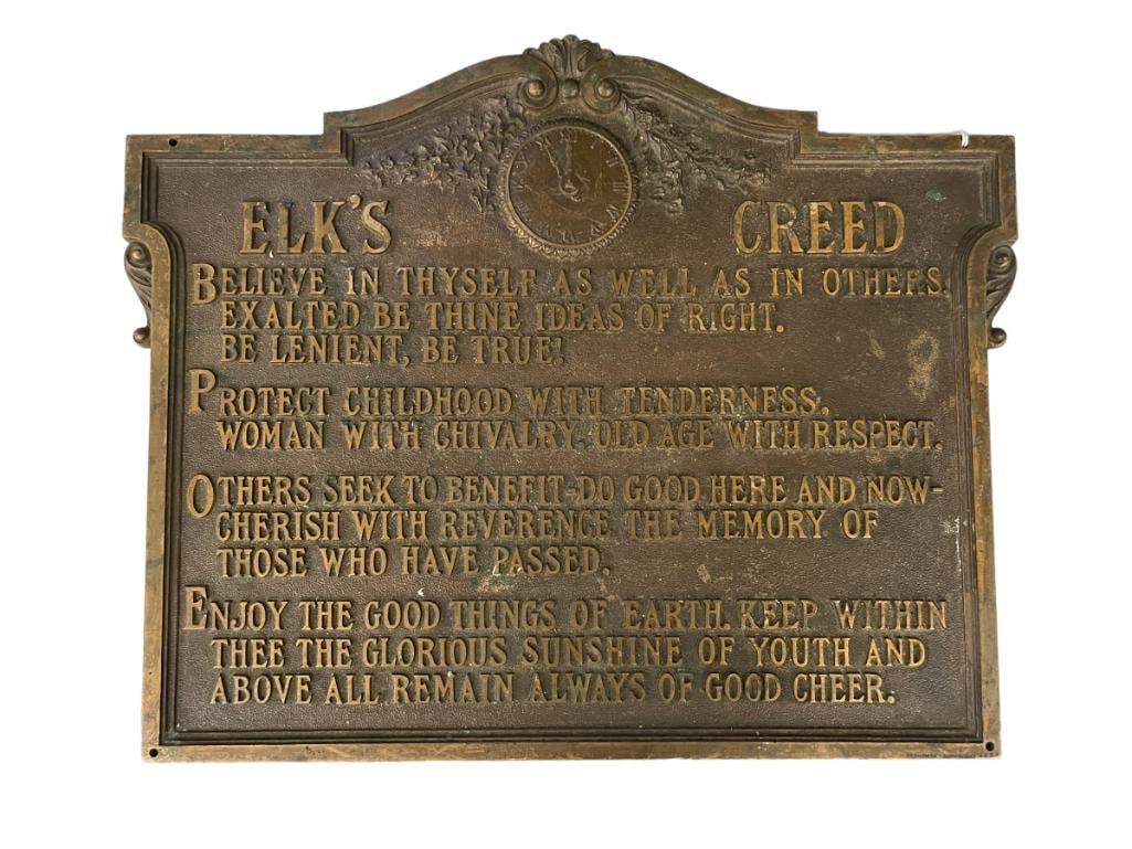 Bronze Elks Creed Plaque