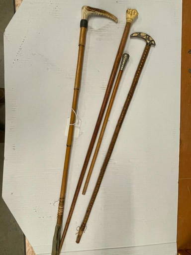 Canes Incl. Sterling Topped Animal Tooth
