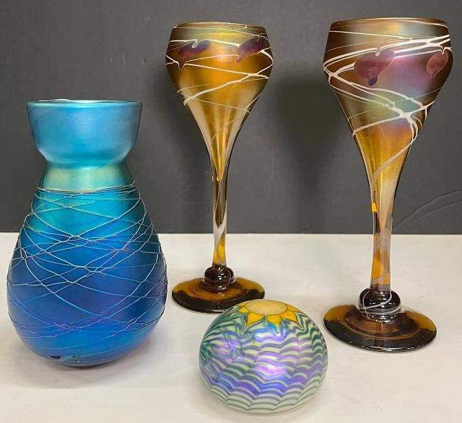 Mixed Art Glass Lot Incl Vandermark, Orient & Flume, And Tiffany Auction