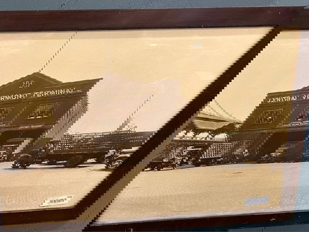 Framed Photo Of Central Vermont Terminal Auction