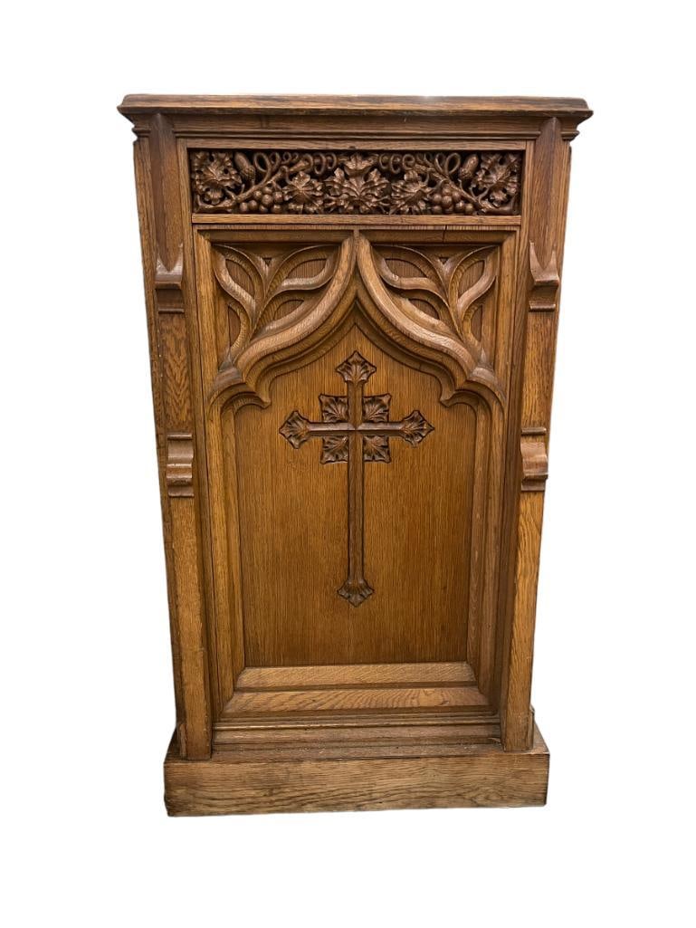 Gothic Carved Oak Religious Podium Auction