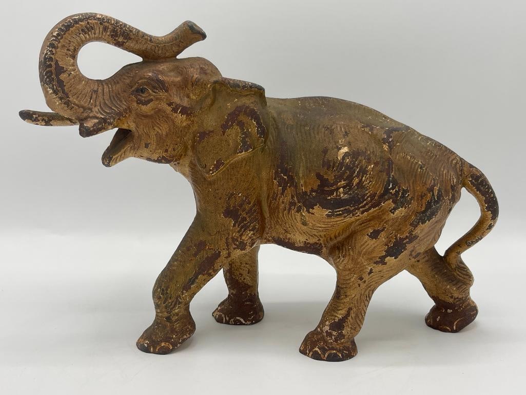 Hubley Cast Iron Elephant Door Stop Auction
