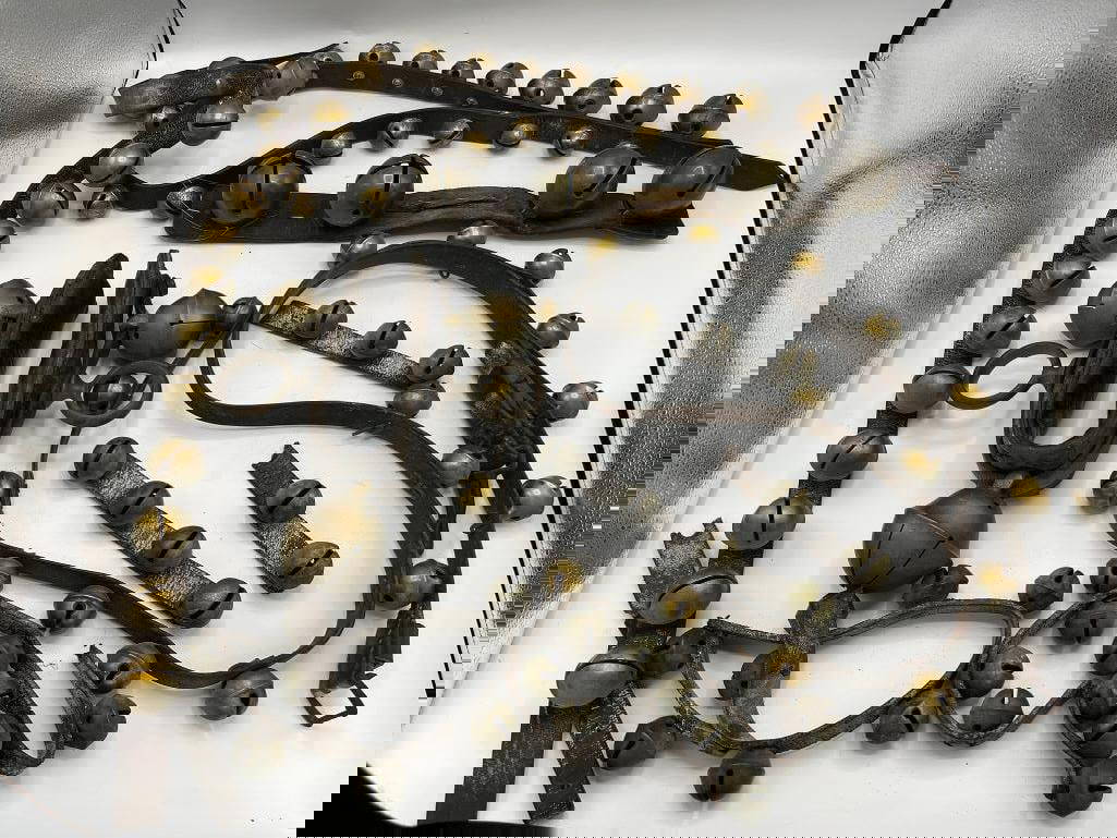 Antique Brass Horse Sleigh Bells Auction