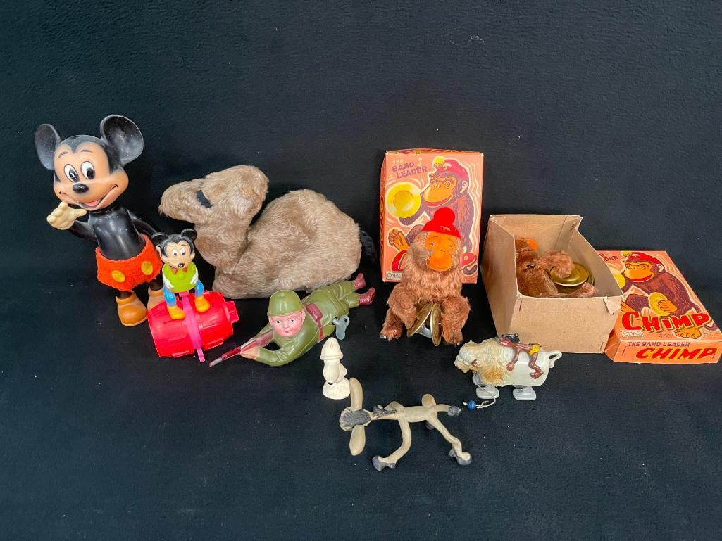 Mixed Group Of Wind Up Toys, Humpy Dumpy Camel And More. Auction