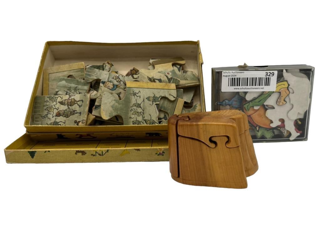 Don Rupard Signed Wood Puzzle Box, Figments Puzzle And More Auction
