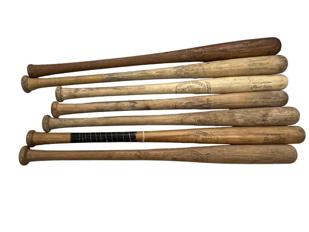 Group Of Vintage Wood Baseball Bats Auction