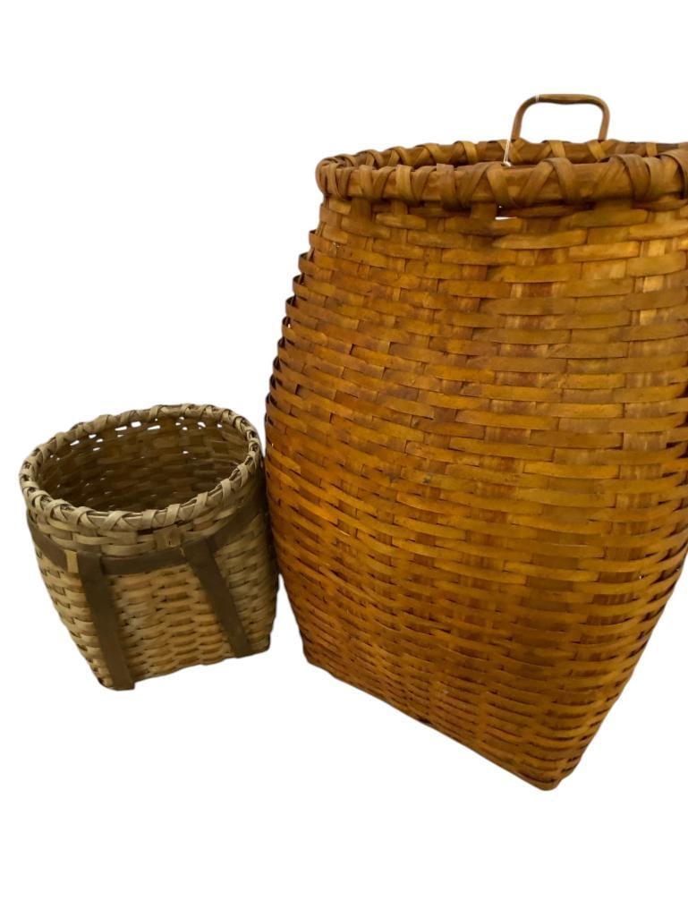 Small Pack Basket With Harness And Large Pack Basket Auction