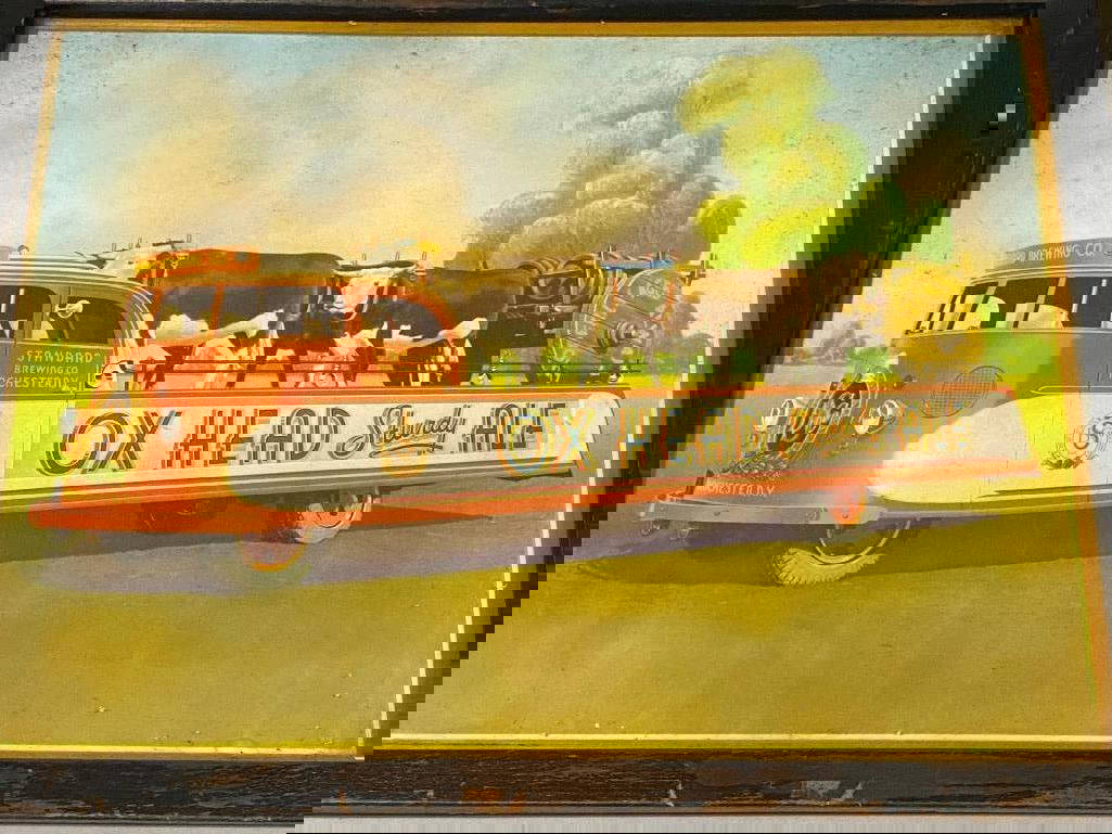 Ox Head Sturdy Ale Rochester Ny Framed Advertising Auction