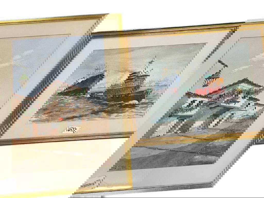 J. Gordon Carr Watercolor And Signed Italian Watercolor Auction