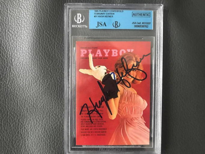 Hugh Hefner Signed Jsa Graded Playboy Card Certified