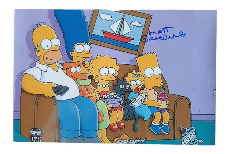 Matt Groening Signed The Simpsons Photograph Certified