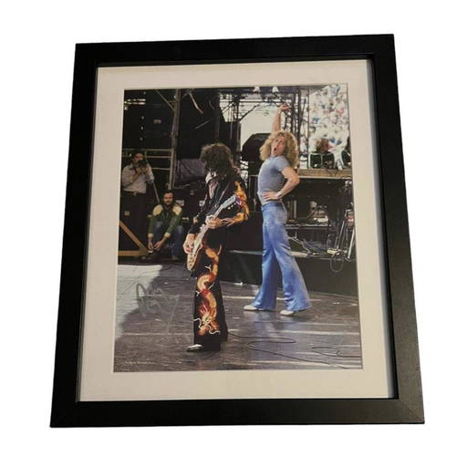Led Zeppelin Jimmy Page Signed Framed Photograph Certified