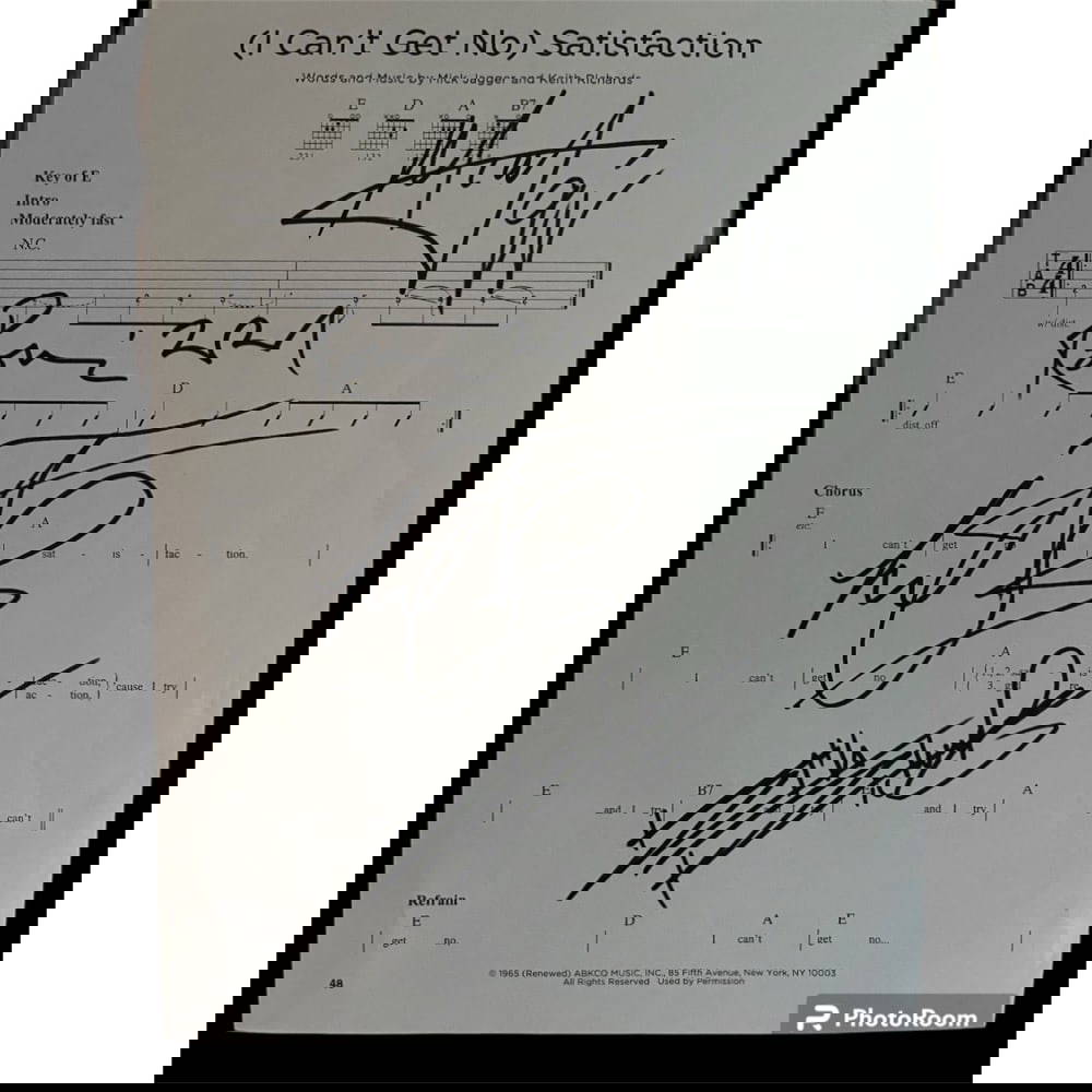 Rolling Stone Satisfaction Lyrics Auction