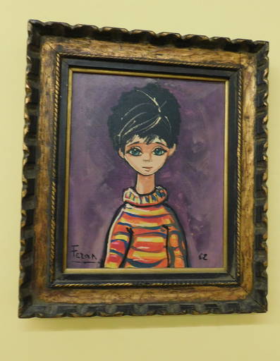 Big Eye Painting Oil On Canvas Signed Fezan