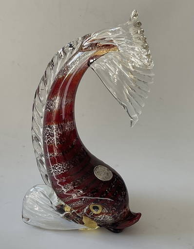 Avem Murano Fish Sculpture 1950's Retains Original Label