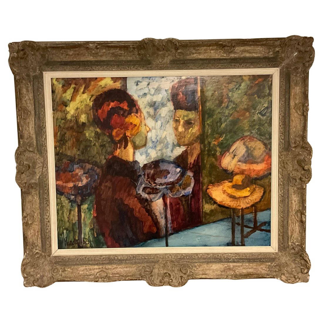 Donald Purdy Artist Signed Oil On Board Of Female In The Mirror Auction