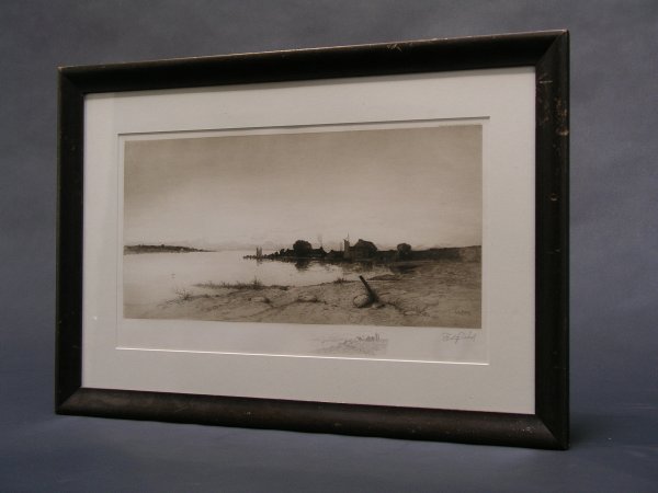 1202: EDWARD LOYAL FIELD ETCHING SIGNED LANDSCAPE